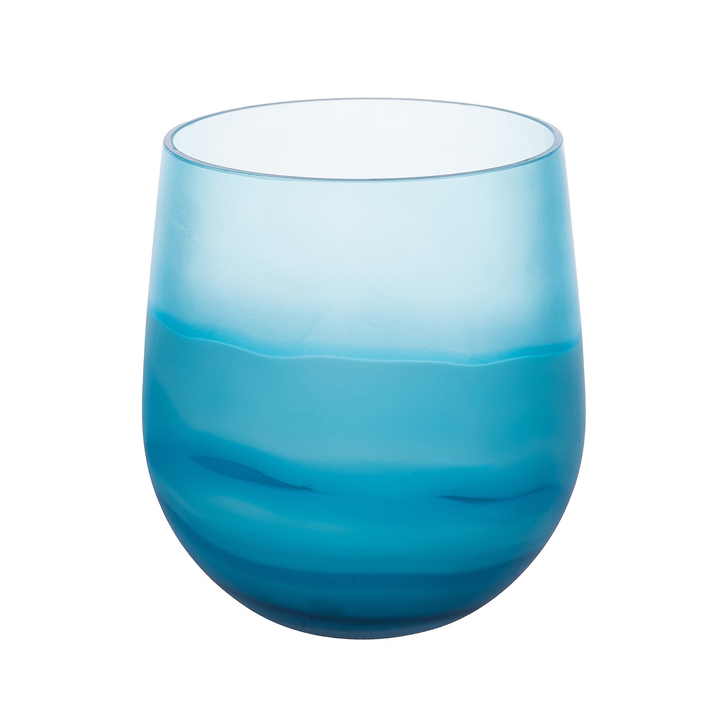 Small Blue Frosted Glass Vase Candf Enterprises Inc