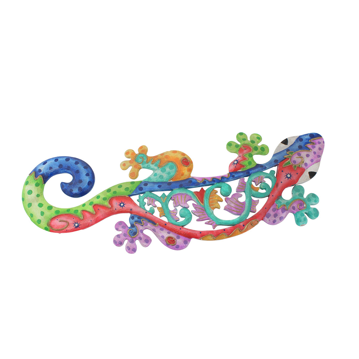 19.6 in. Wood Blue Relief Cut Gecko Plaque – C&F Enterprises, Inc.