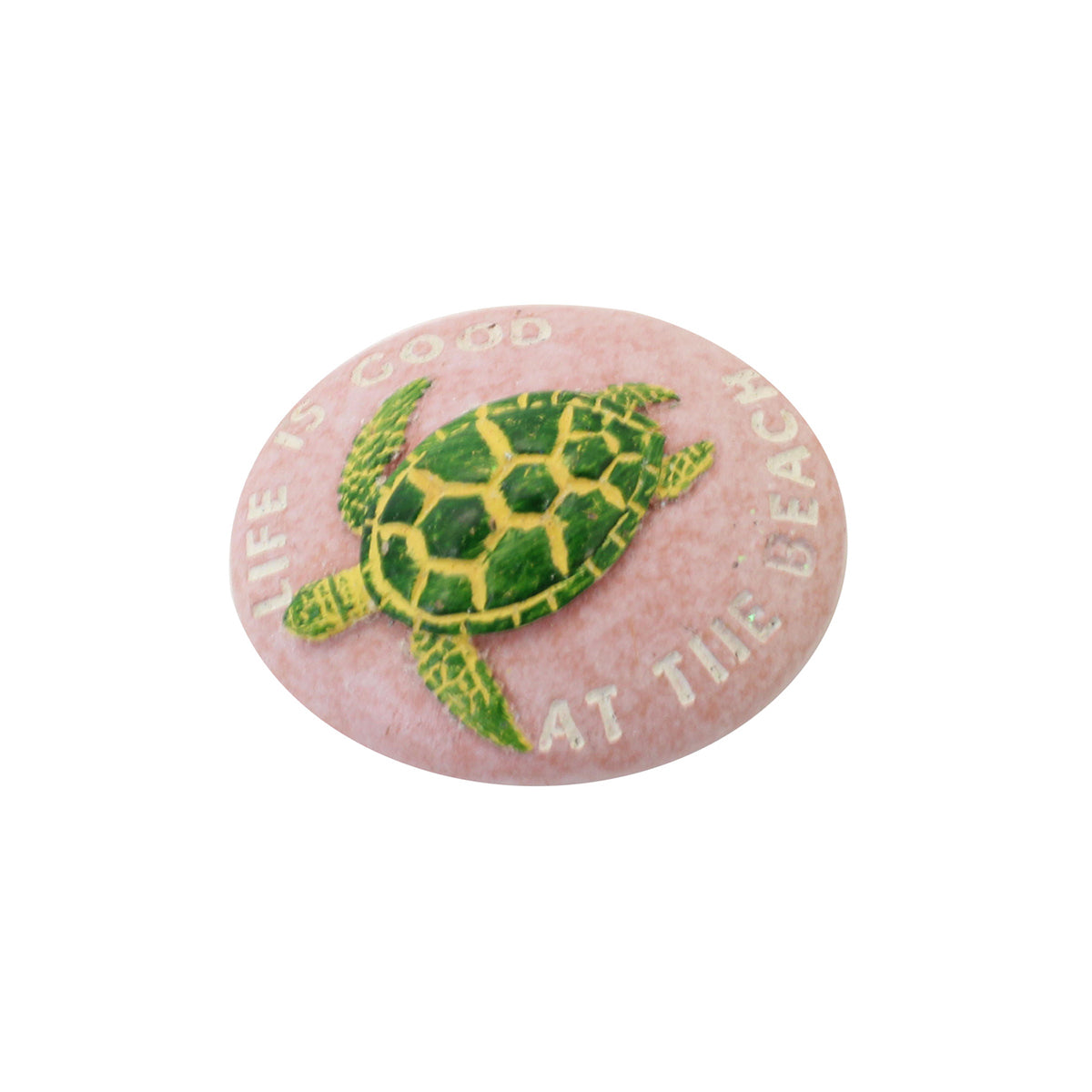 1.75 in. Polyresin Life Is Good At The Beach Turtle Magnet Pebble – C&F ...