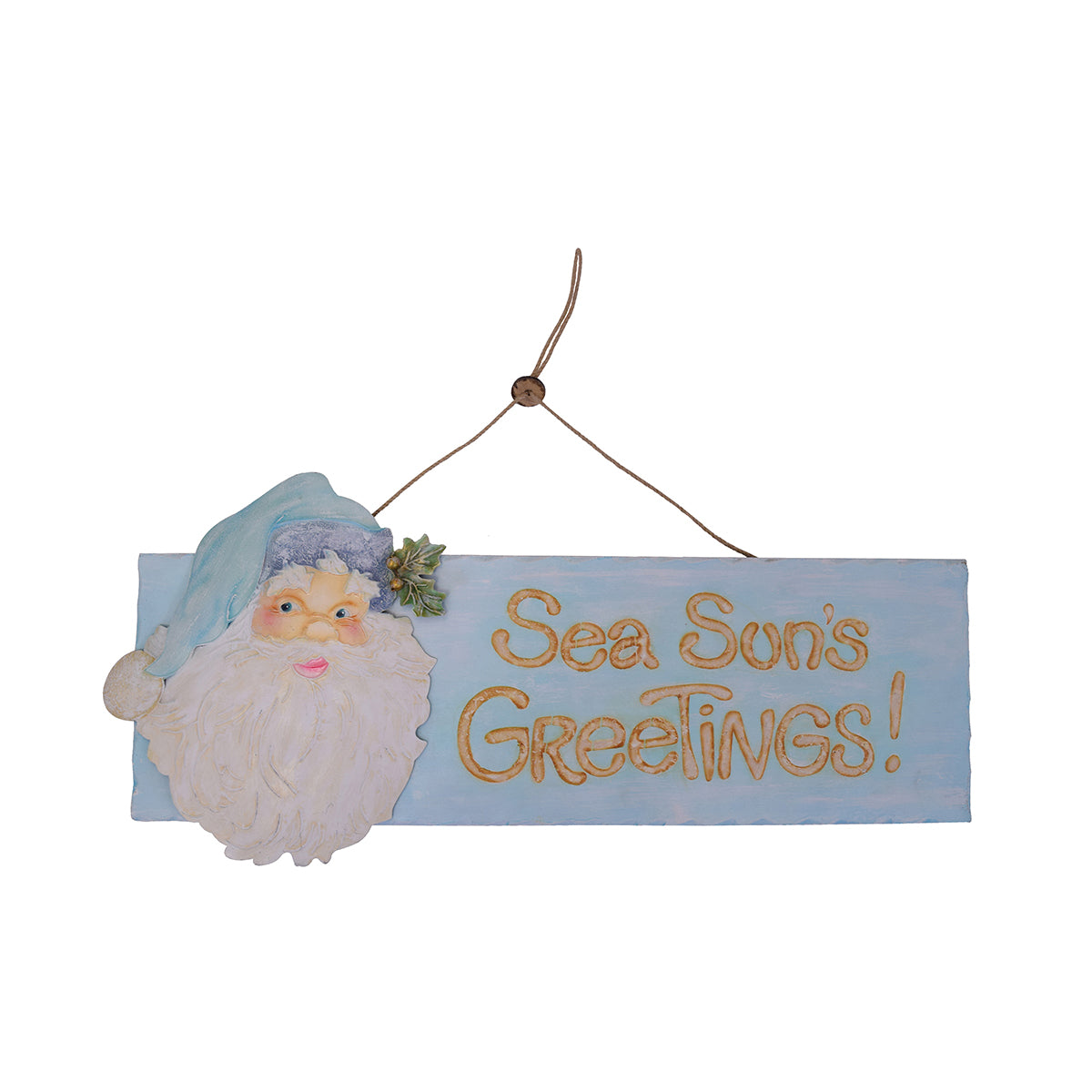 19.5 in. Wood Santa Sea Suns Greeting Sign – C&F Enterprises, Inc.