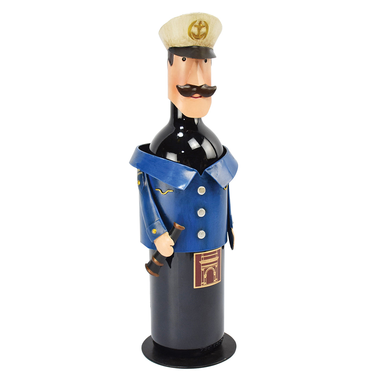 12.4 in. Metal Captain Wine Bottle Holder – C&F Enterprises, Inc.