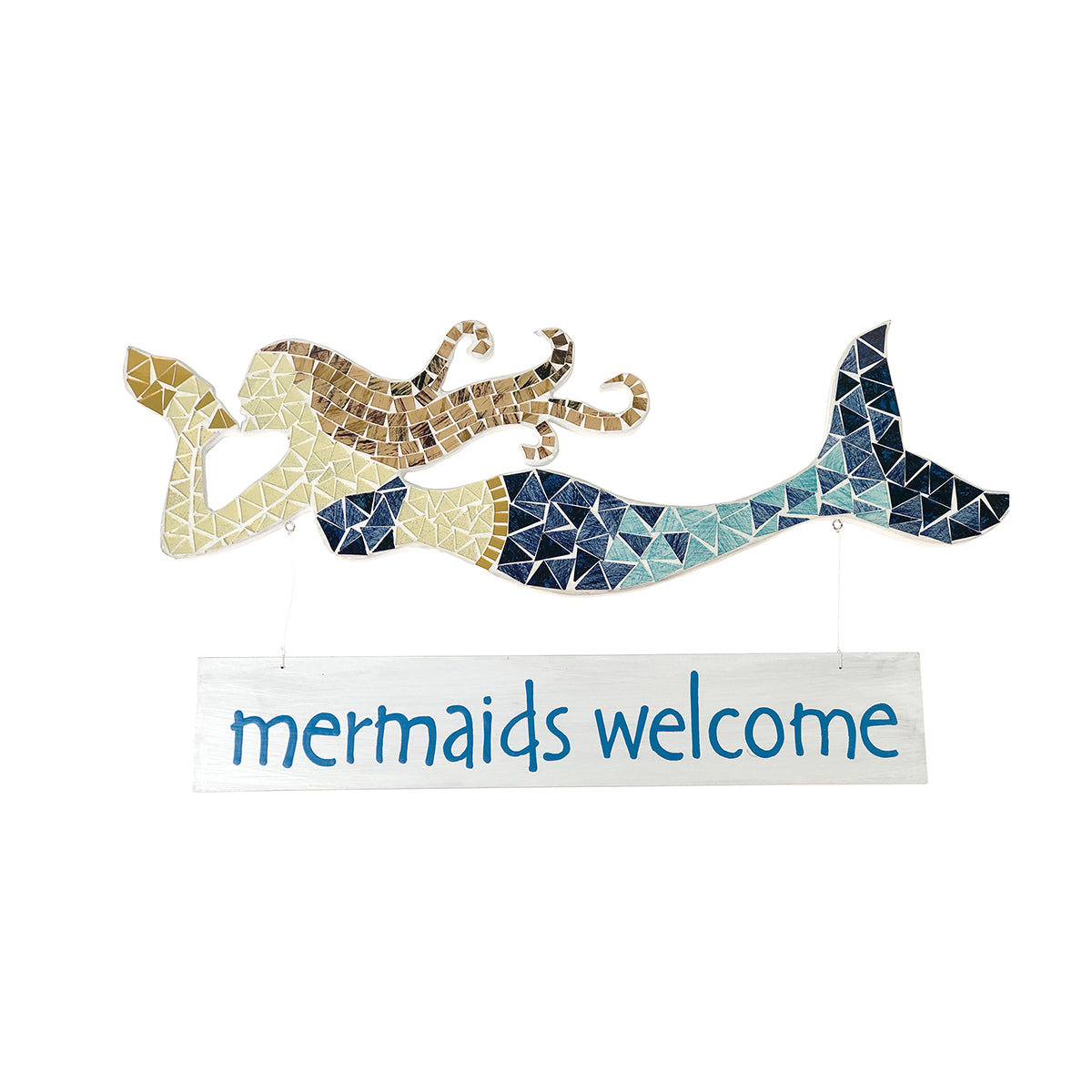 Wood Mosaic Mermaids Welcome Wall Plaque – C&F Enterprises, Inc.