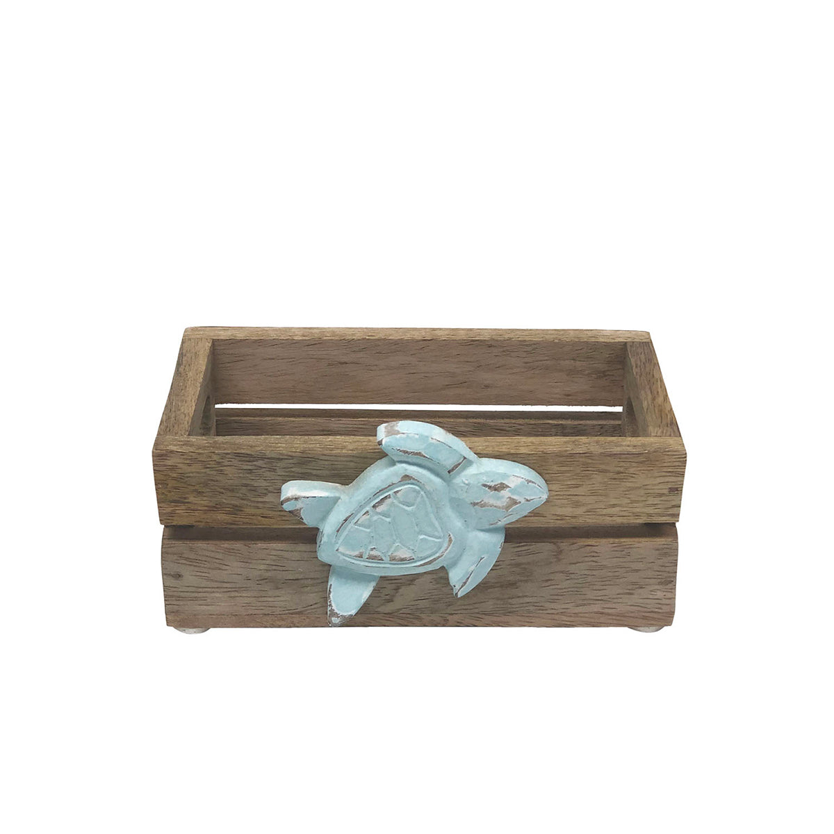 Whitewashed Turquoise Turtle Mini Wood Crate – C&F Enterprises, Inc.