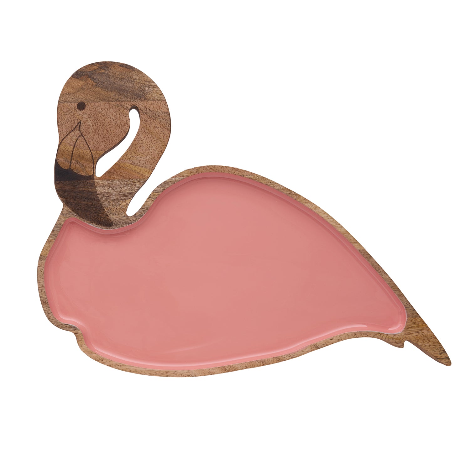 Flamingo Mango Wood & Enamel Platter – C&F Enterprises, Inc.