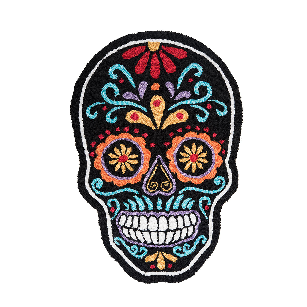 Sugar Skull Shaped Hooked Rug – C&F Enterprises, Inc.