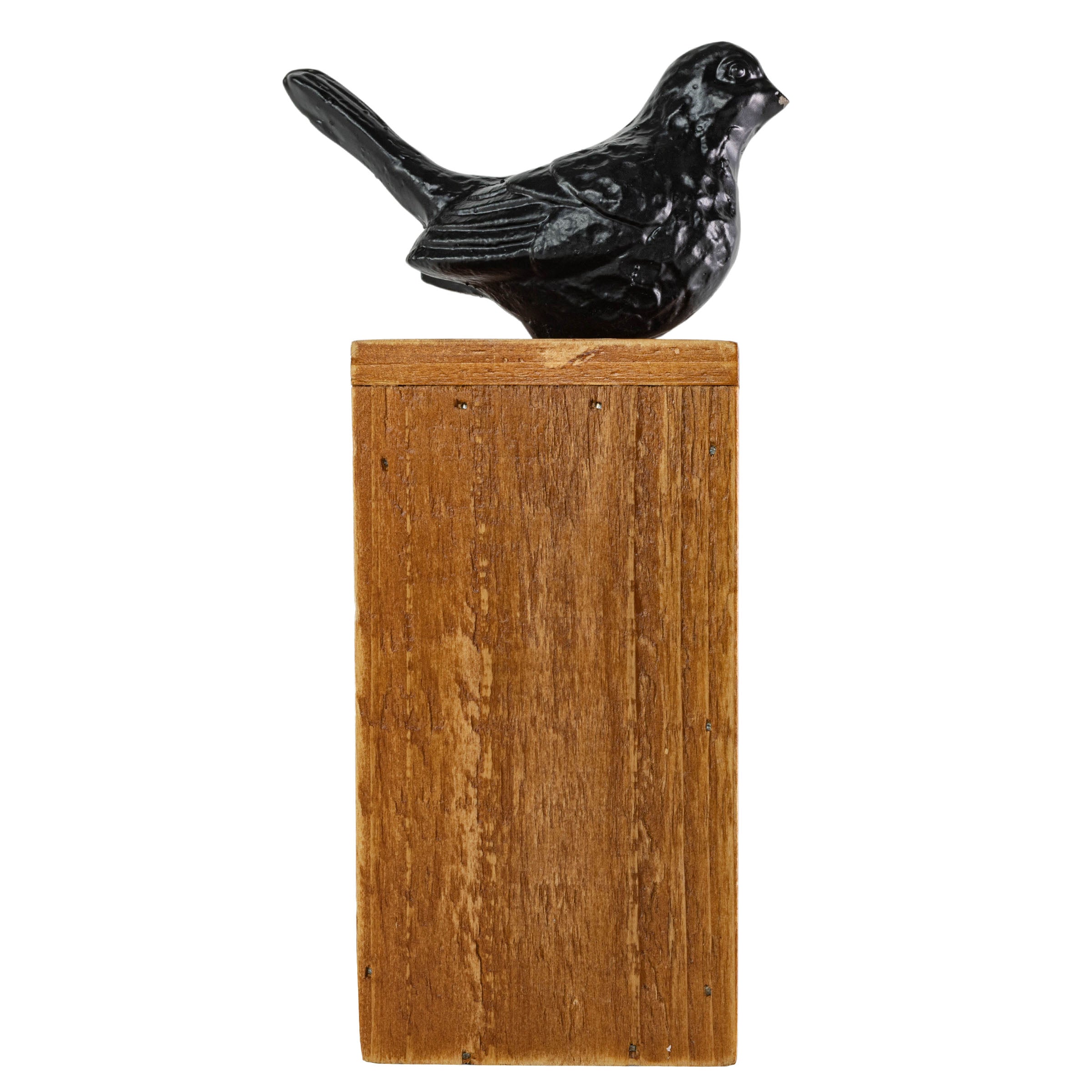 AUDREY BLACK BIRD FIGURE CAST IRON ON WOOD BASE FALL DECOR (MIN 2) – C ...