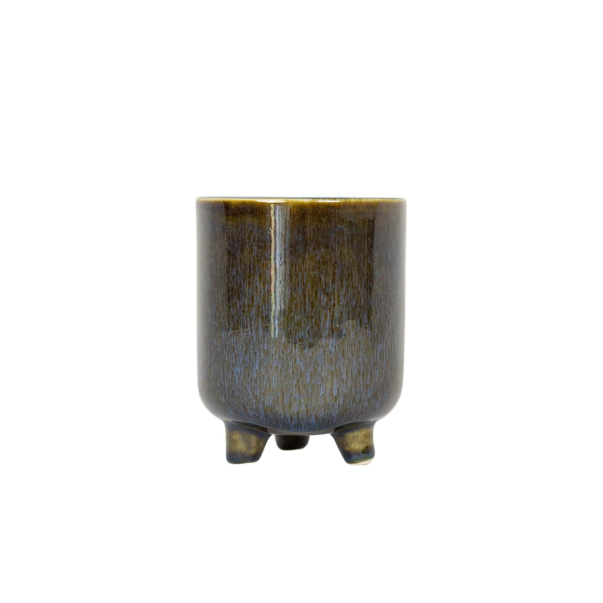 NALIN FOOTED GARDEN CERAMIC PLANTER POT BLUE (MIN 2) – C&F Enterprises ...