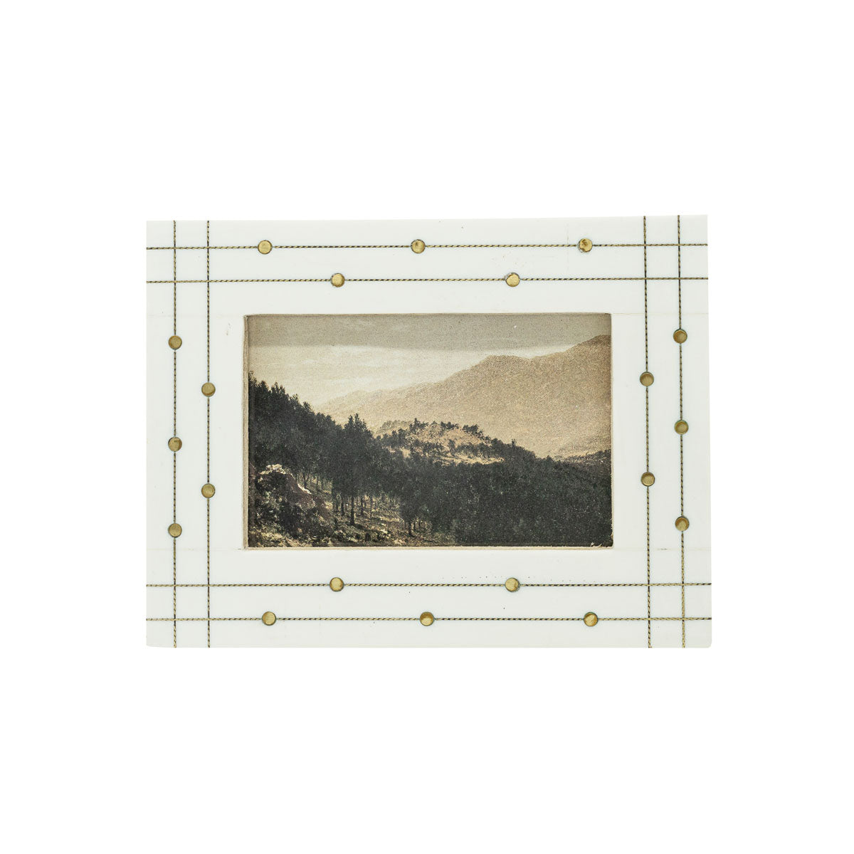 4X6 ELISE WHITE RESIN PHOTO FRAME WITH BRASS INLAY (MIN 2) – C&F ...
