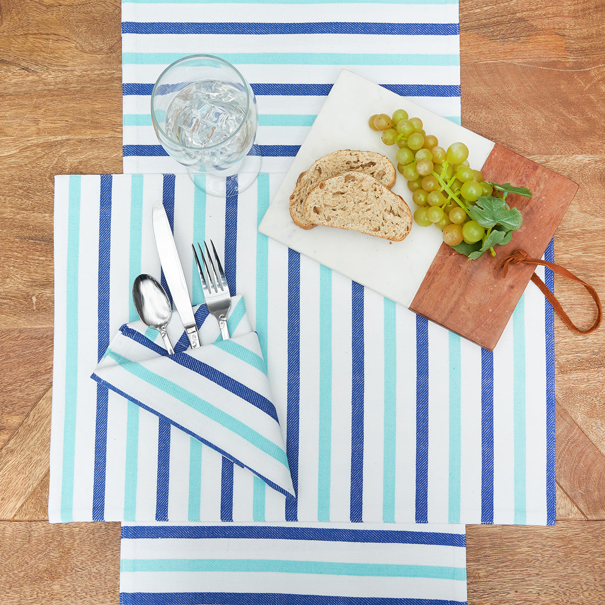 Lakeview Stripe Table Linens – C&F Enterprises, Inc.