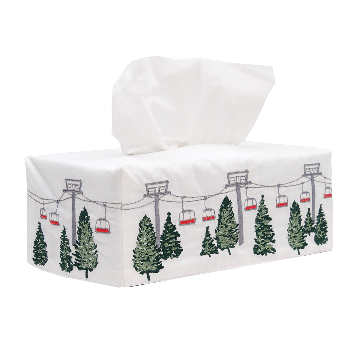 Ski Lift & Pines Large Tissue Box Cover – C&F Enterprises, Inc.