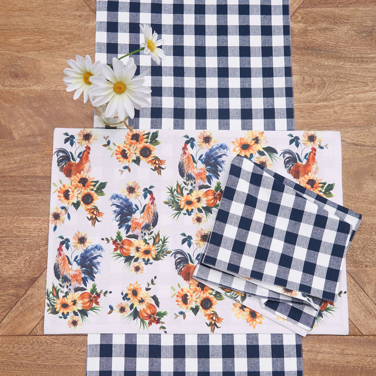 Rooster Farmhouse Table Linens – C&F Enterprises, Inc.